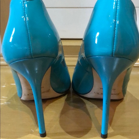 Jimmy Choo | Shoes | Jimmy Choo Patent Leather Pumpturquoise | Poshmark